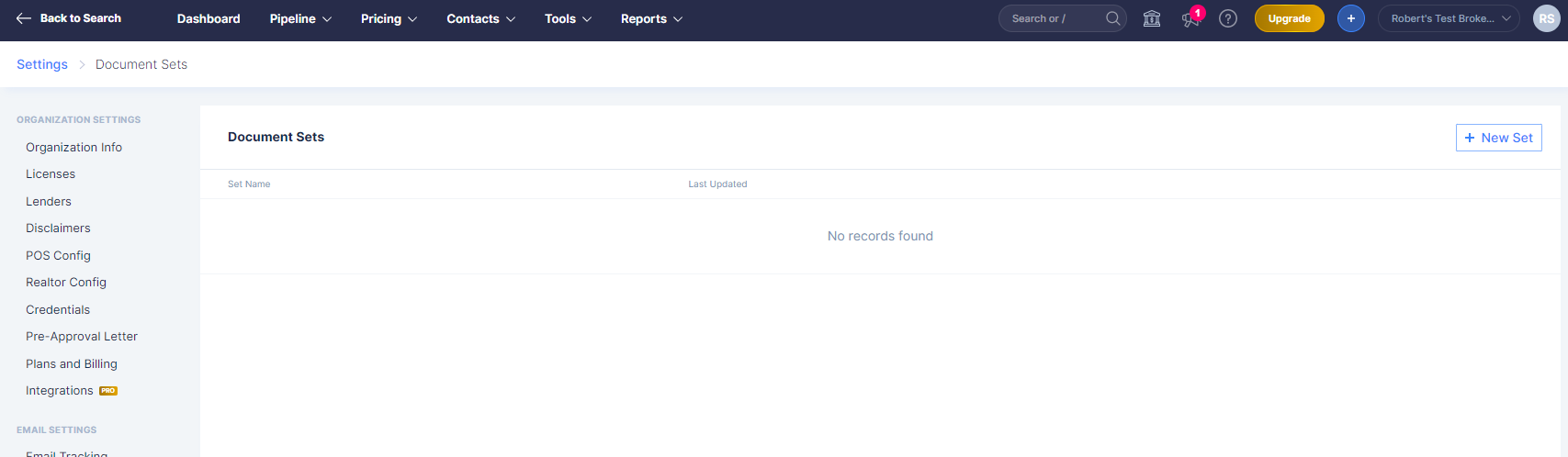 Company Settings : ARIVE.Next