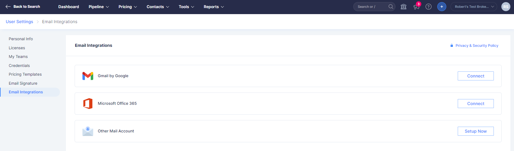 User Settings : ARIVE.Next