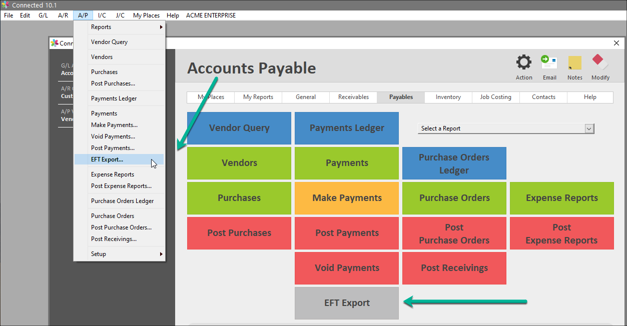 Creating ACH or EFT Export Files : Accountek Solutions Inc
