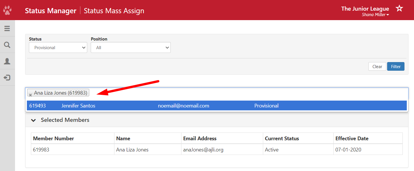 Assigning Statuses using Status Mass Assign : The Junior League