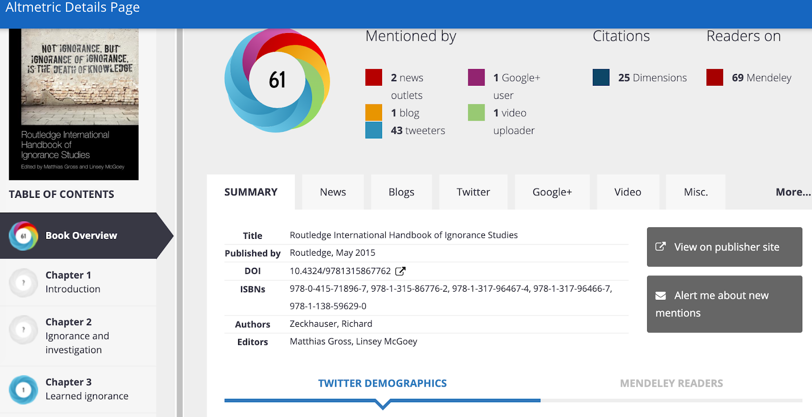 Altmetric books Details Page : Altmetric