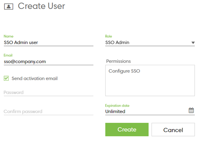 Create an SSO Admin user : Help Center