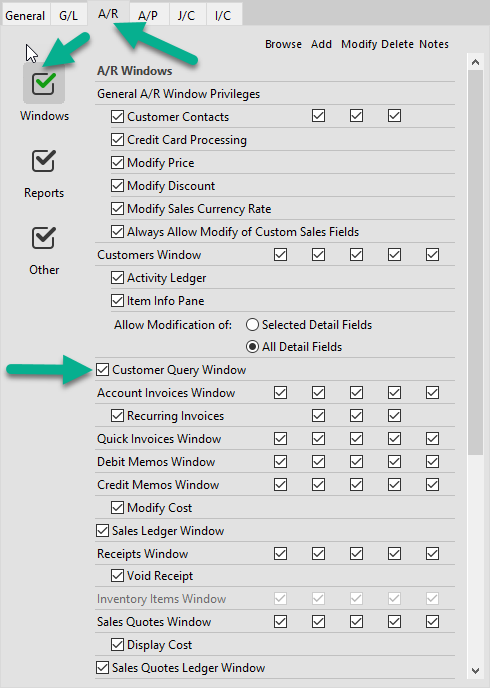 Using Query Windows (Connected ERP Software) : Accountek Solutions Inc