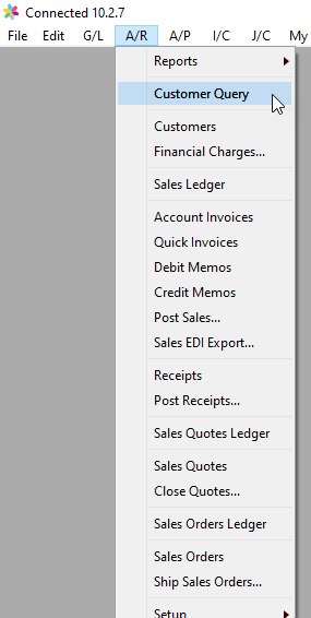 Using Query Windows (Connected ERP Software) : Accountek Solutions Inc