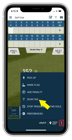 Step-by-step instructions for using TAGS on iPhone : Golf Pad Support