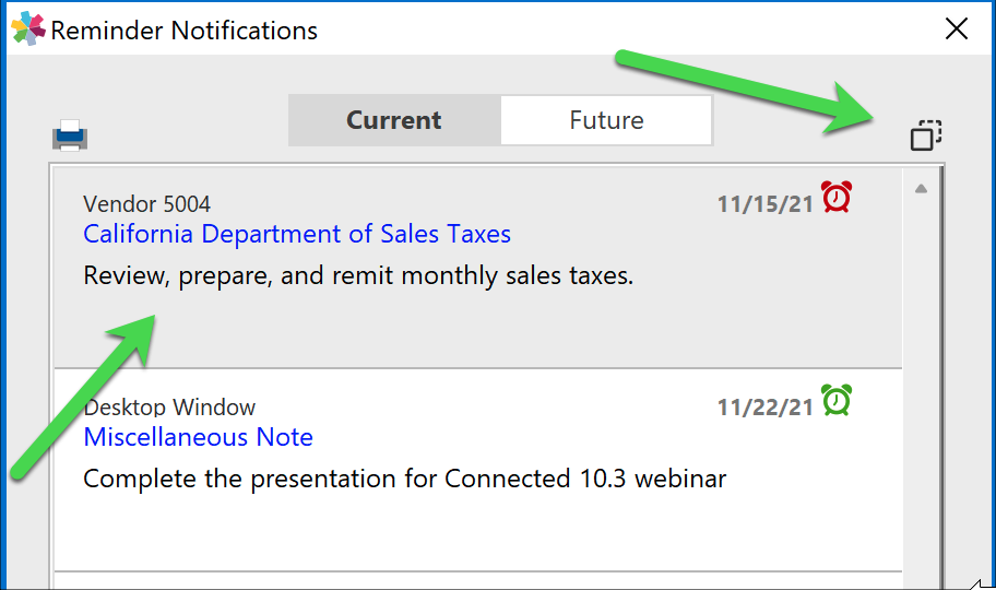 Connected Accounting Reminders and Notifications : Accountek Solutions Inc