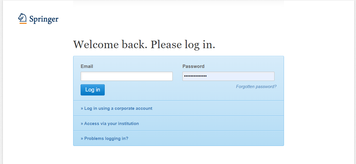 Springerlink Login