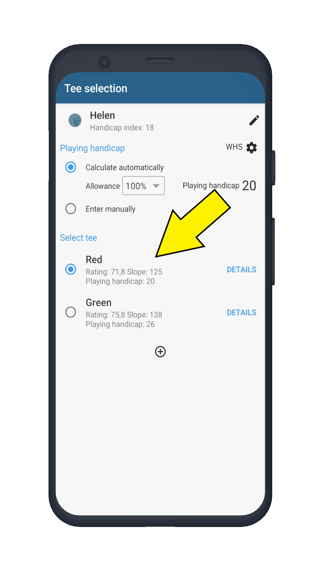 How do I select a tee when playing a golf round with Golf Pad GPS ...