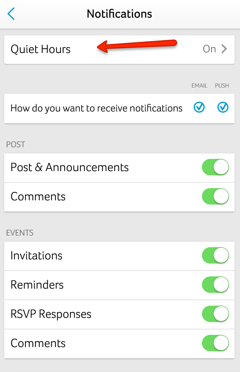 Notification Settings - Quiet Hours : Helpdesk