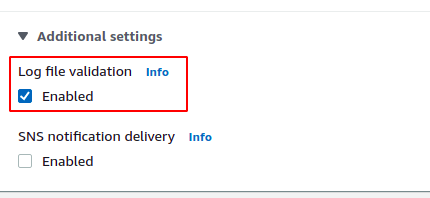 CloudTrail log file validation : iCompaas Support