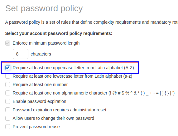 IAM password policy : iCompaas Support