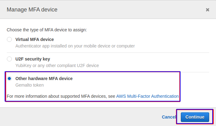 hardware MFA is enabled : iCompaas Support