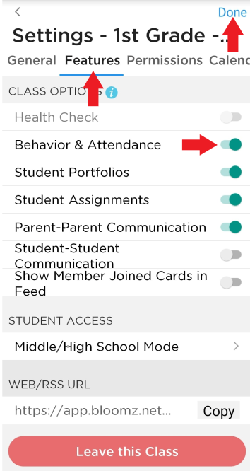 How to enable Behavior Management for a class : Helpdesk