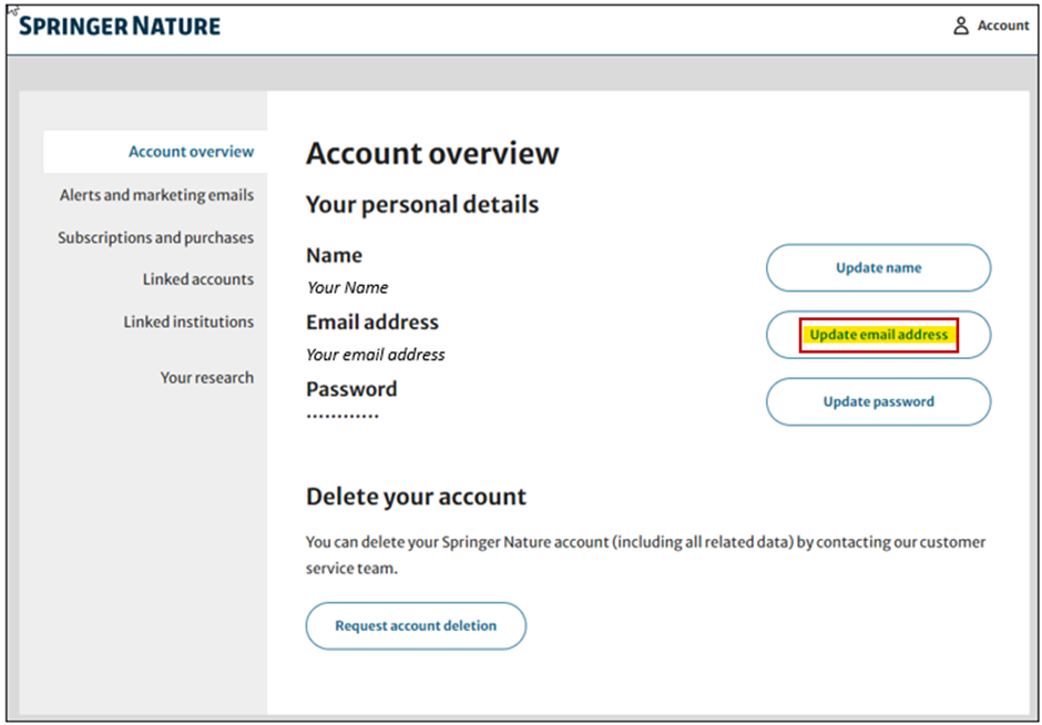 How can I change my email address? : Nature Support