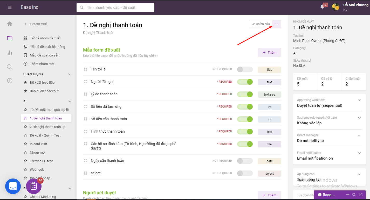 Base Request: Xuất trường dữ liệu tùy chỉnh ra file excel : Base.vn