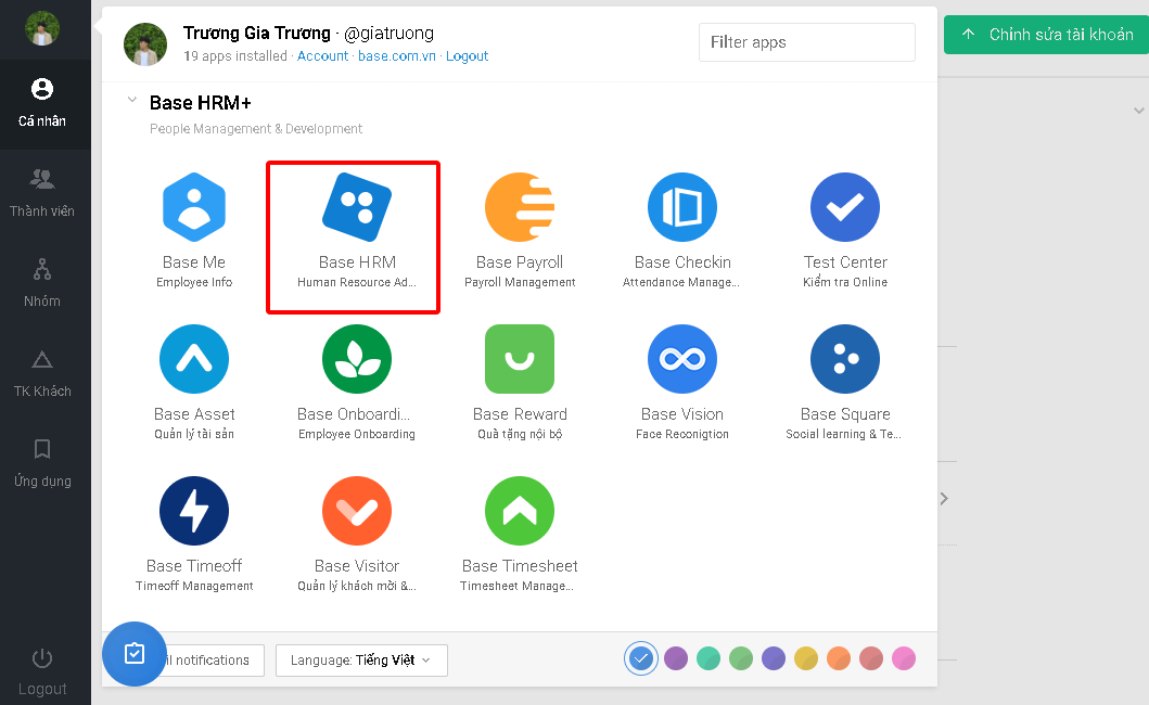 Base HRM - Cài đặt: Cách thiết lập Khu vực/ Chuyên môn (phòng ban/bộ ...