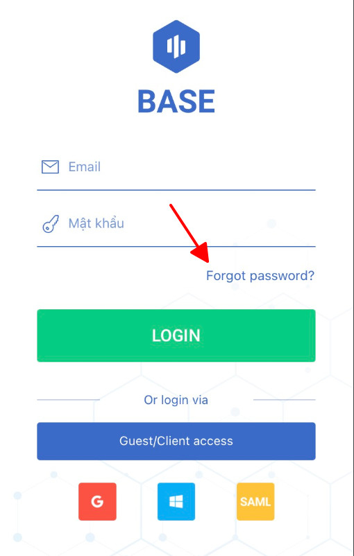 Base Account: Cách lấy lại mật khẩu đăng nhập (Quên mật khẩu) : Base.vn