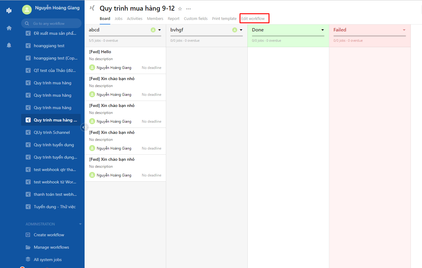Base Workflow: Set up default followers when forwarding workflows : Base.vn
