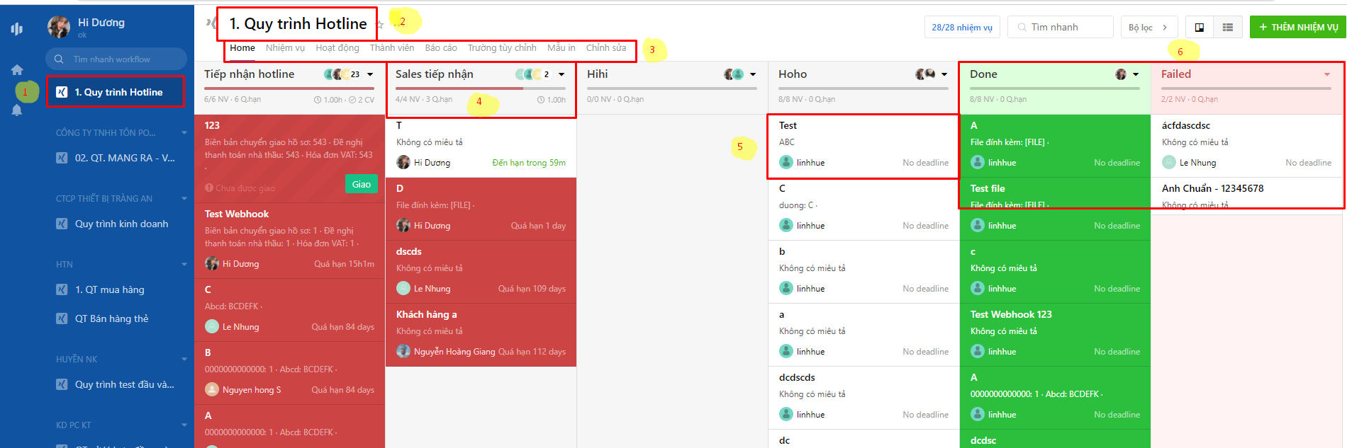 Base Workflow: Giới thiệu giao diện trong 1 quy trình : Base.vn