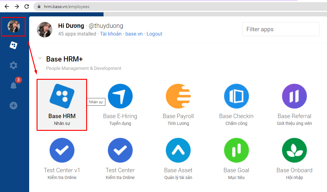 Base HRM - Nhân sự: Cách tạo mới nhân sự trên HRM : Base.vn