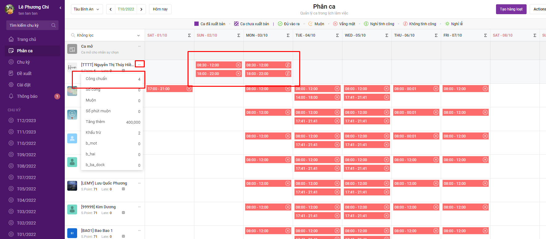 Base Schedule: Hướng dẫn sửa công chuẩn : Base.vn