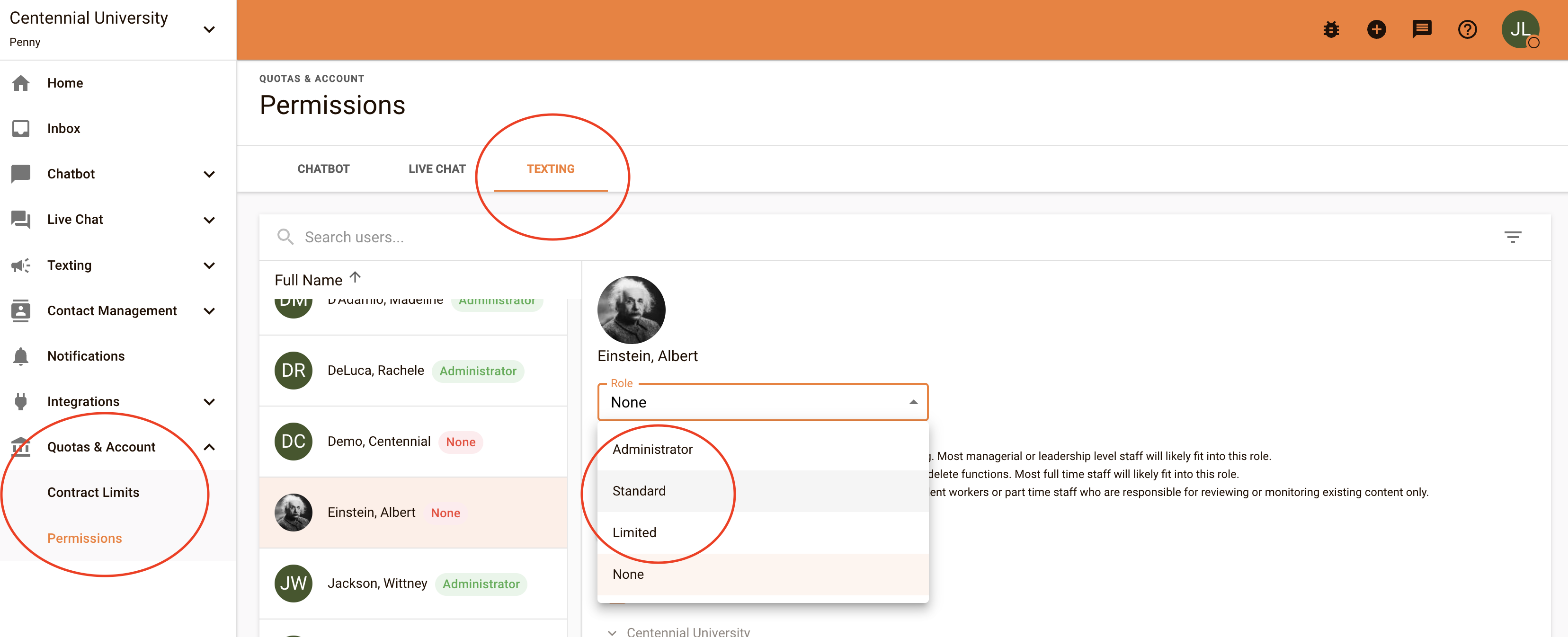 Activate Texting : Ocelot Support