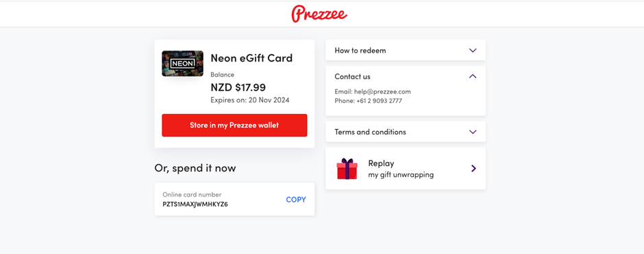 Can I purchase a gift card for Neon? : Help Centre