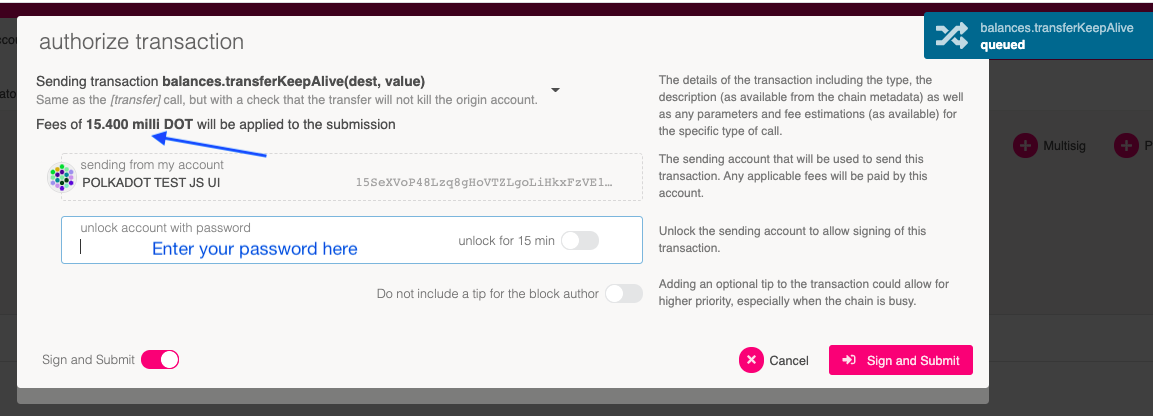 How to send funds out of your DOT account on Polkadot-JS UI | Polkadot