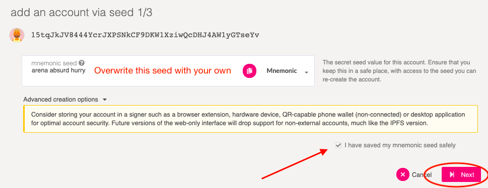 How to restore your account in the Polkadot-JS UI | Polkadot