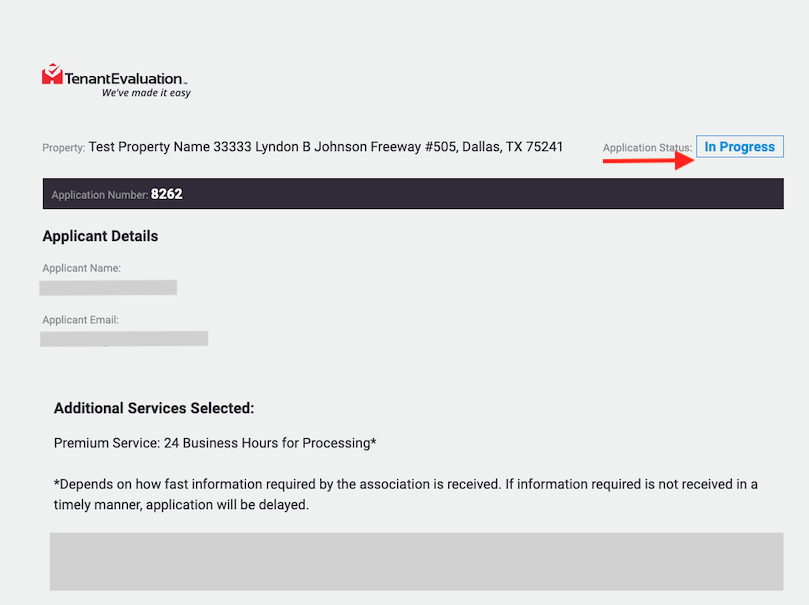 What is pending on my application? : Tenant Support