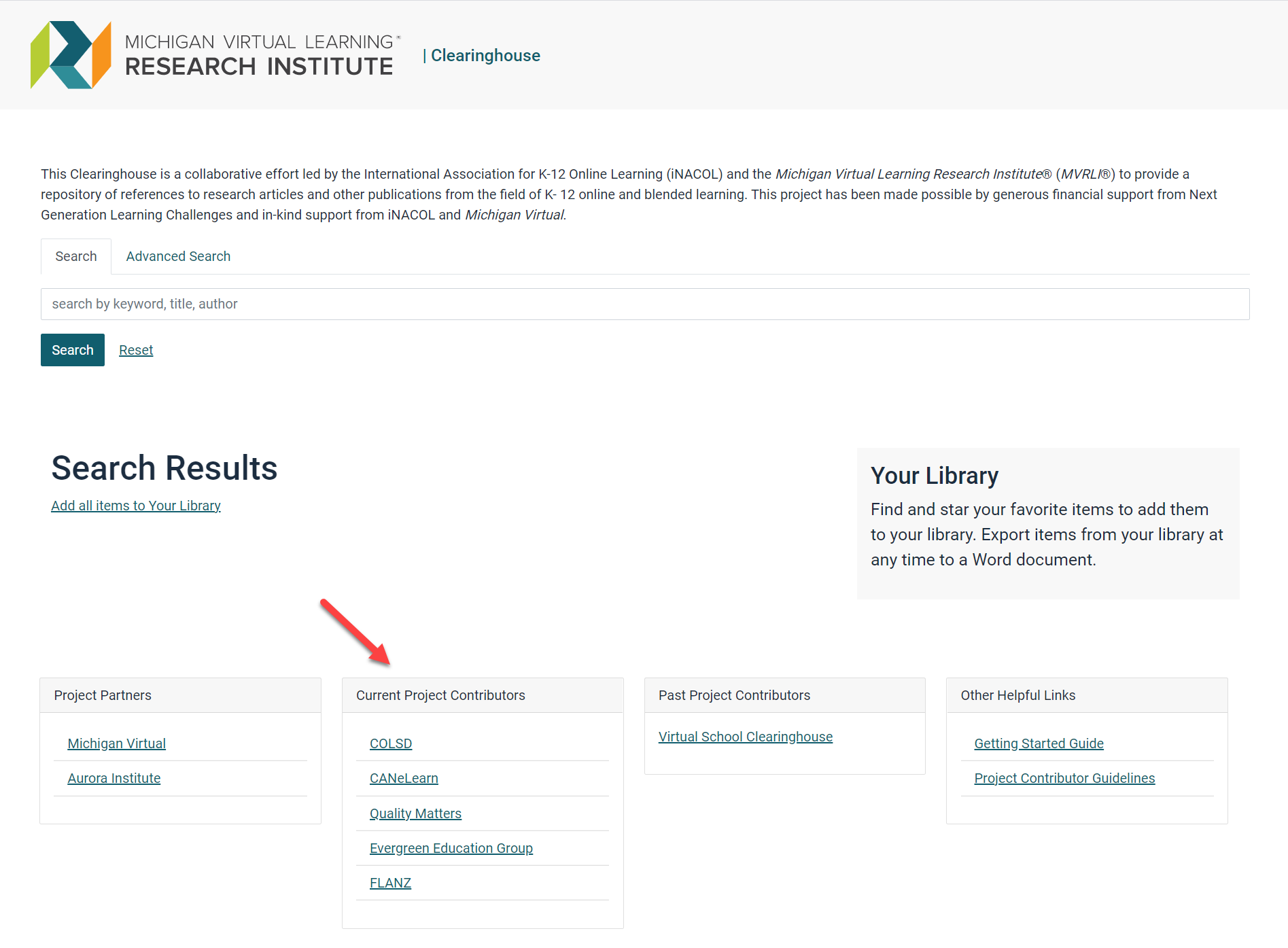 Find Resources Shared by Project Contributors | Michigan Virtual Support
