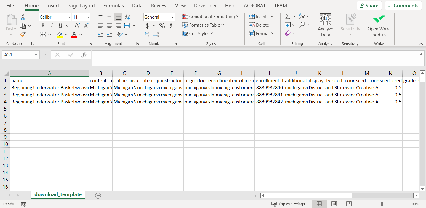 Course Imports | Michigan Virtual Support