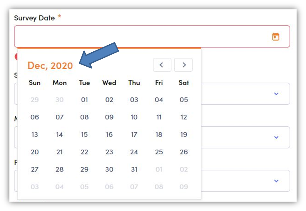 How Do I Use The Survey Date Calendar To Select Year Month And Day How Do I Use The Survey Date Calendar To Select Year Month And Day