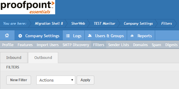 How to Create a Filter in Proofpoint – Sherweb