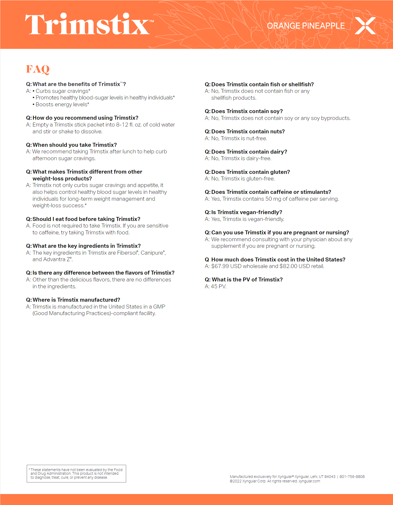 TRIMSTIX ORANGE PINEAPPLE : Xyngular