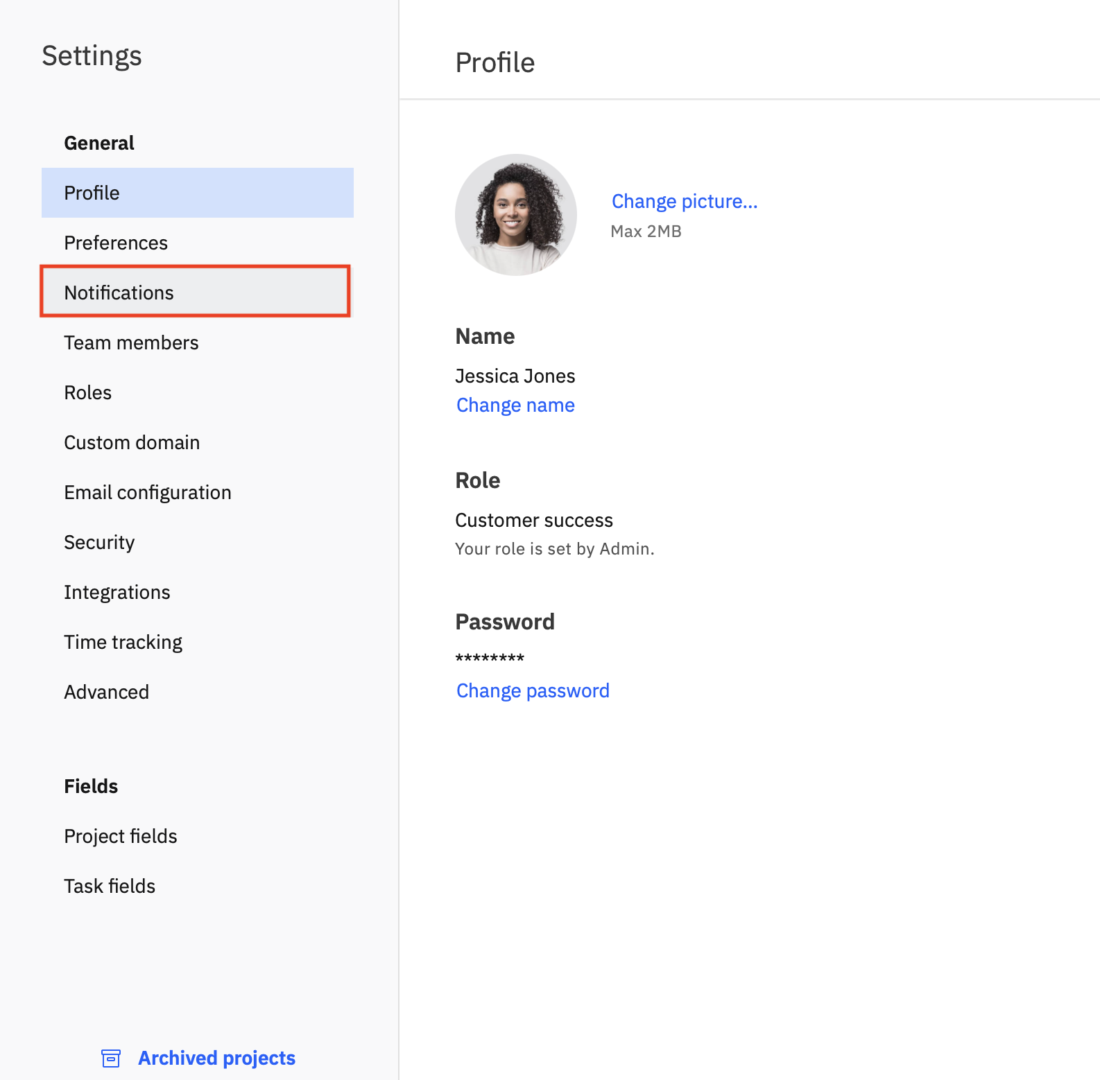 Managing Notification Settings : Rocketlane