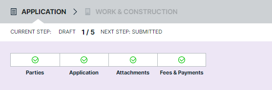 The "Required Tasks" progress bar in the application workspace ...