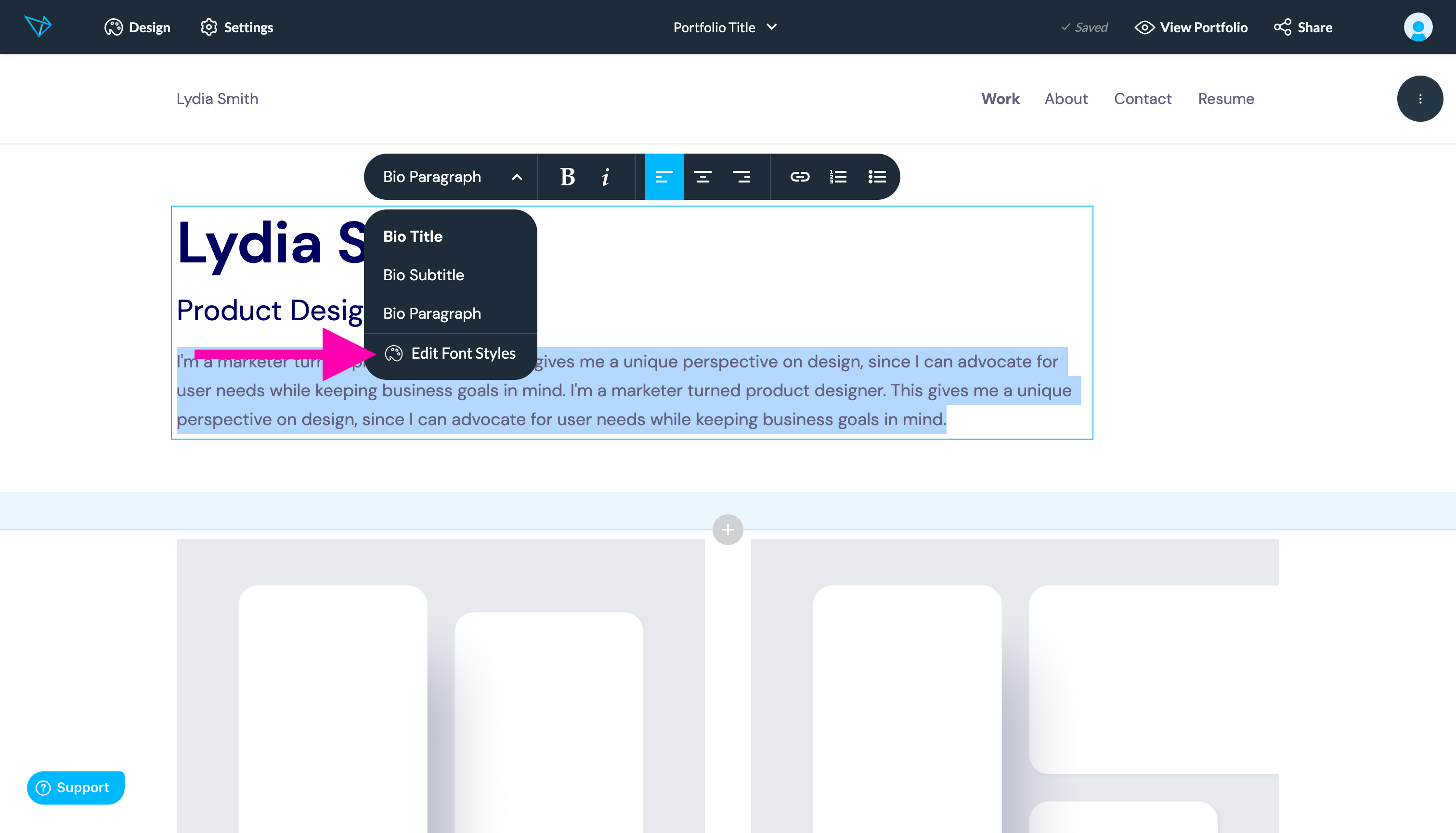 How to change the fonts of my portfolio? : UXfolio