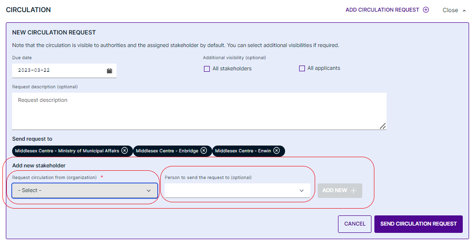 How to create and request a circulation request in the building ...