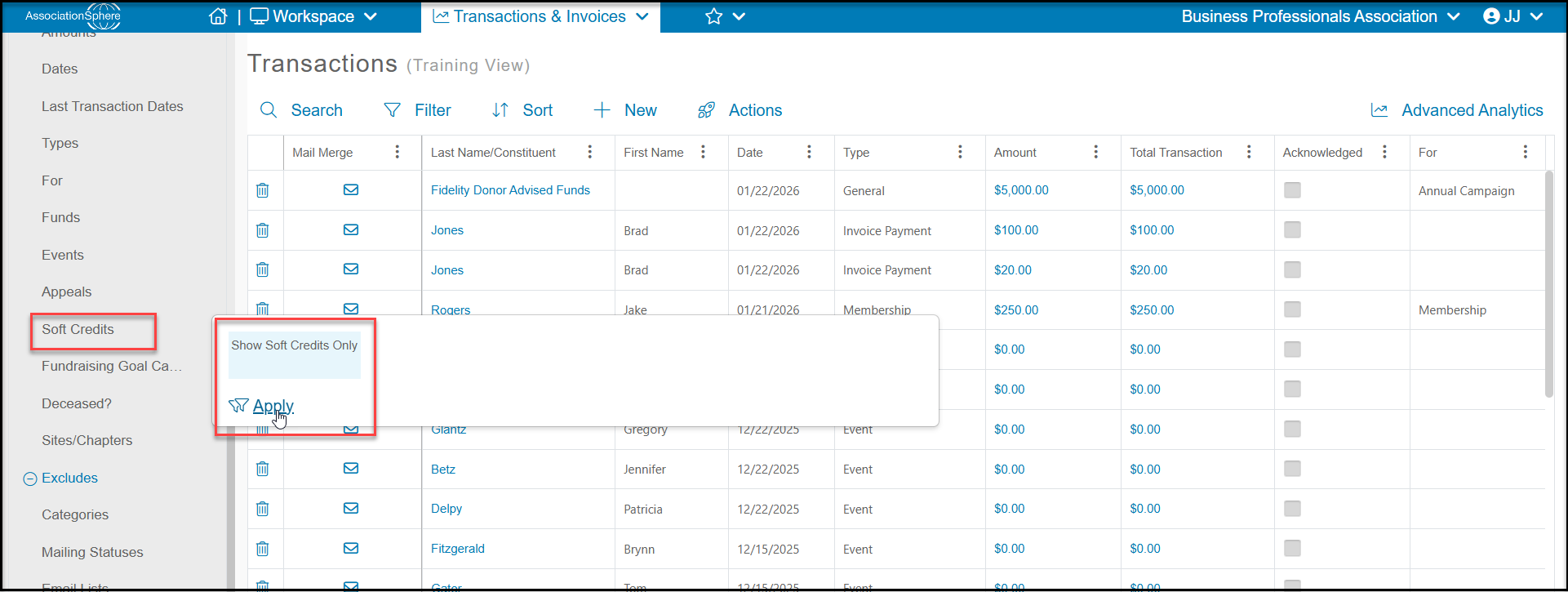 Donations from Donor Advised Funds Using Soft Credits : AssociationSphere