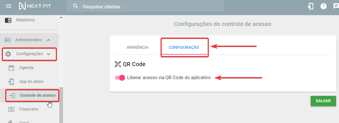 Controle de Acesso - QR Code : Central de Ajuda | Next Fit
