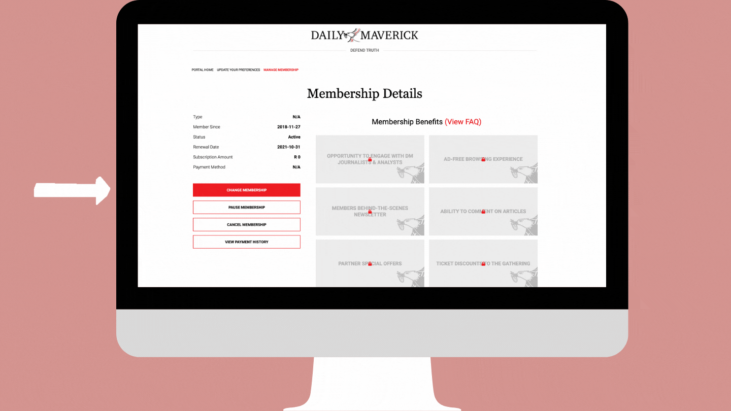 Upgrading your membership contribution : Daily Maverick