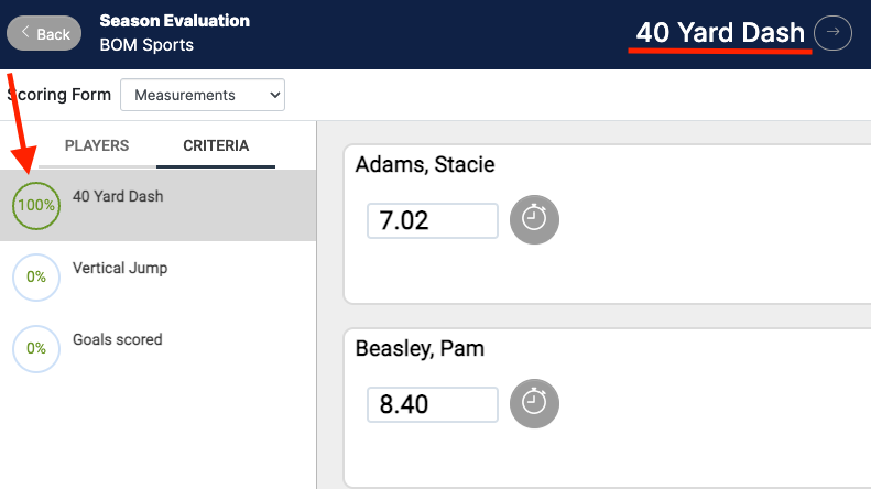 View Options for Web Evaluation Scoring Forms : TeamGenius Help