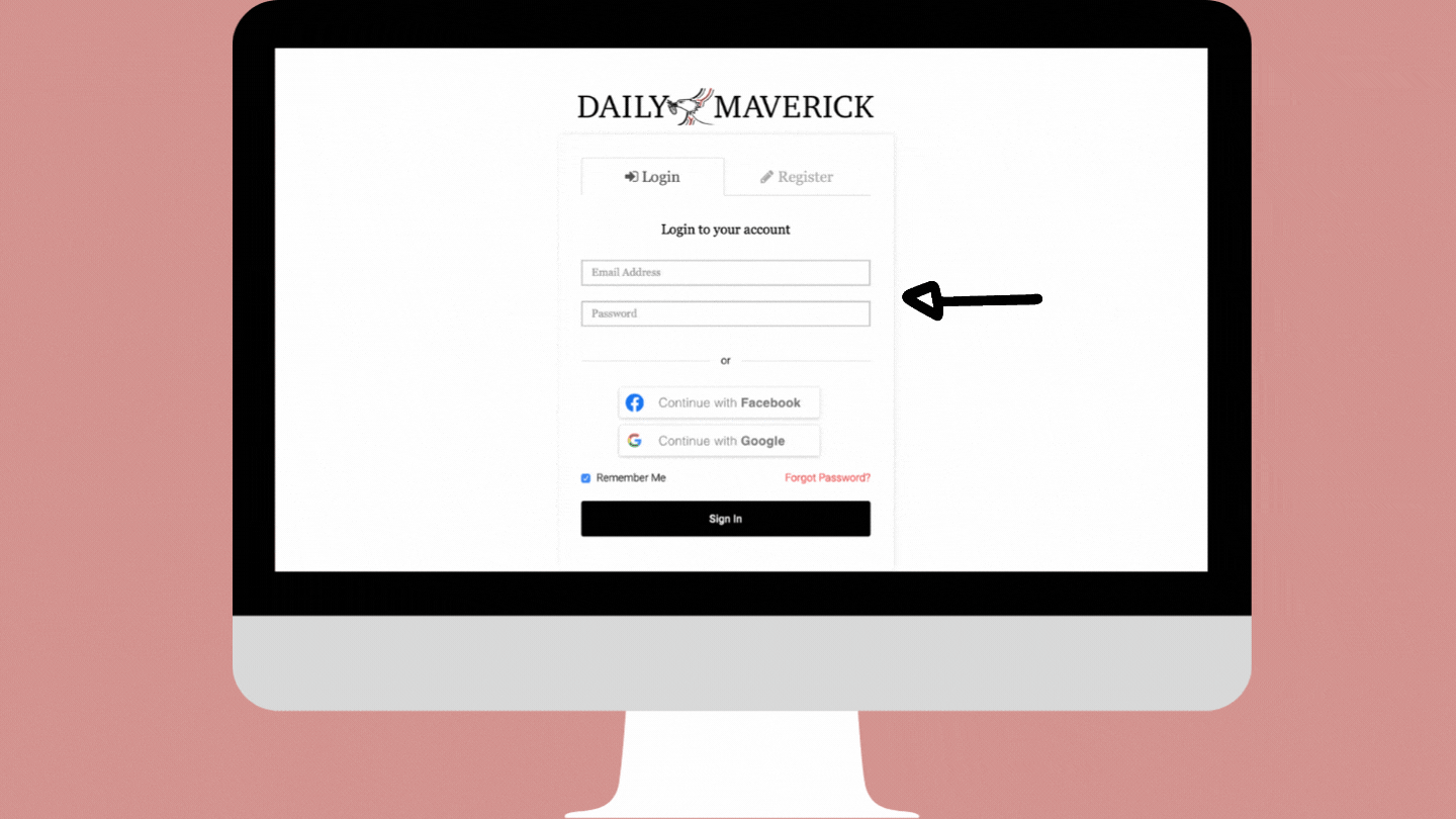 Log into your account : Daily Maverick