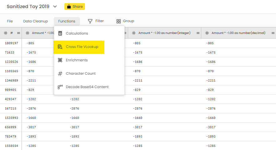 Cross File Vlookup | Gigasheet Support : Support