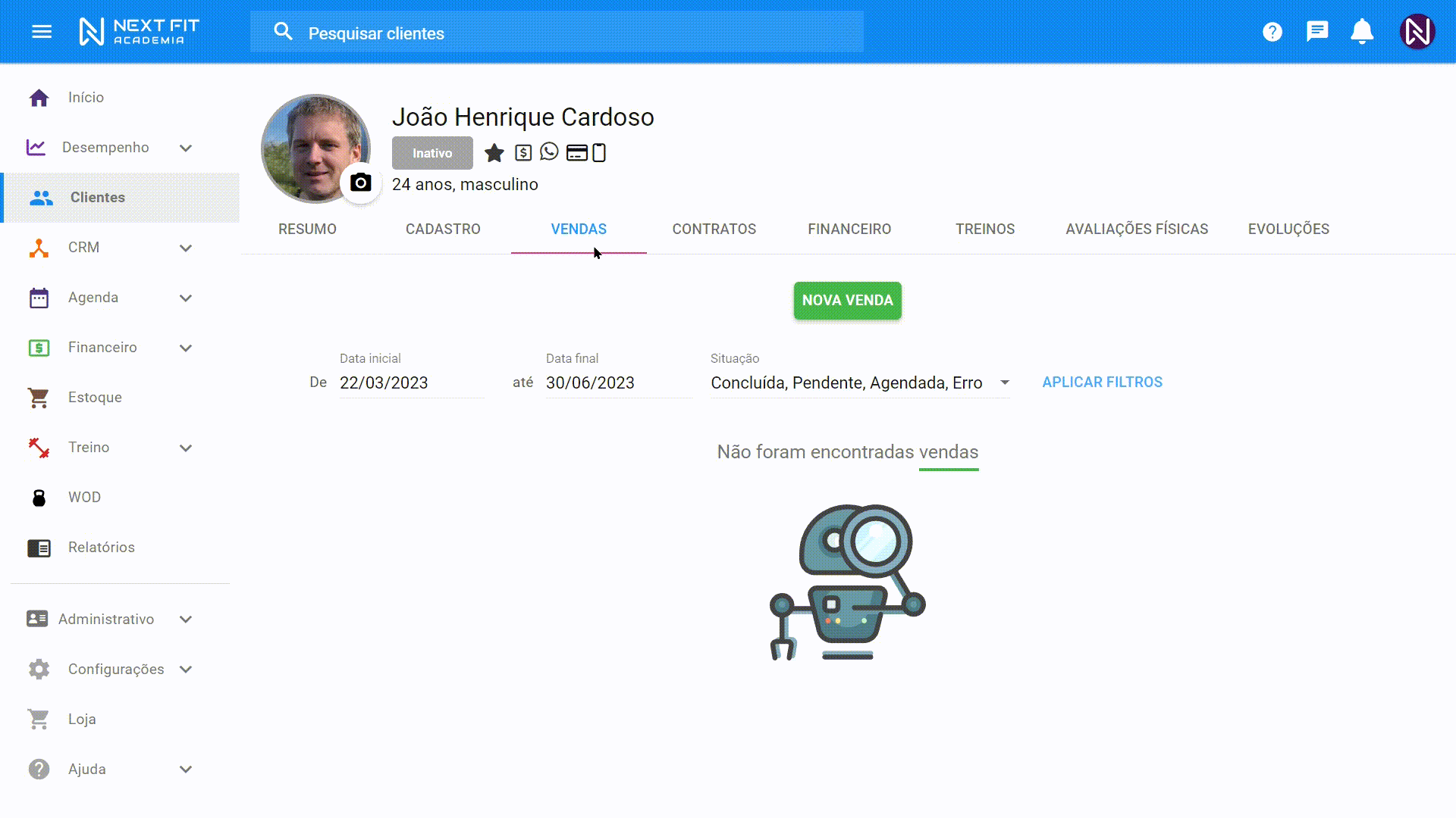 Como agendar a data de início de um contrato?