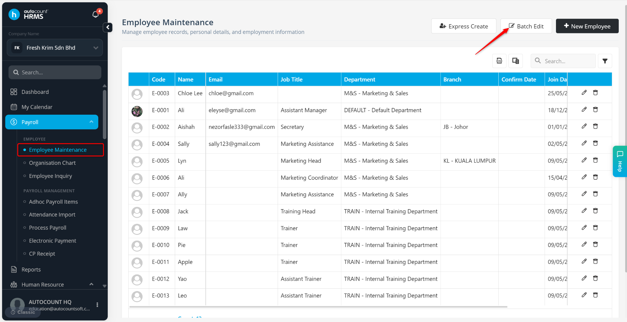 HRMS : How to Update Employee’s EPF Table in AutoCount HRMS?