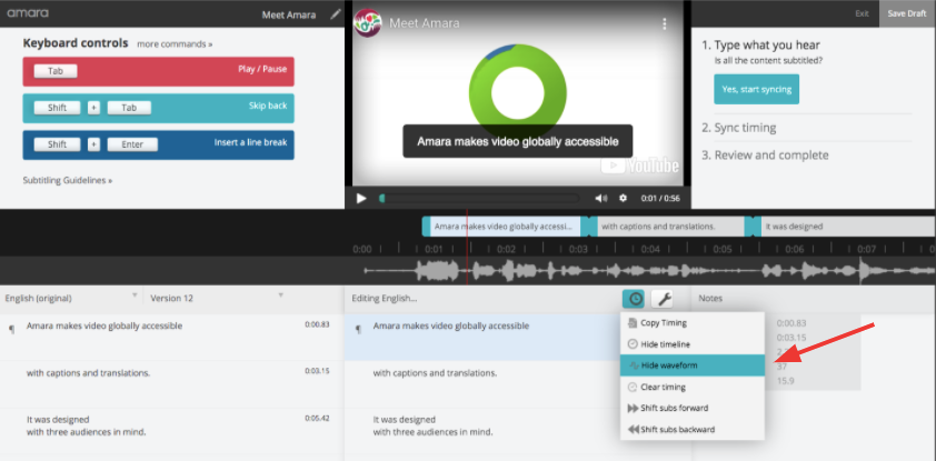 Syncing Subtitles : Amara Support Center