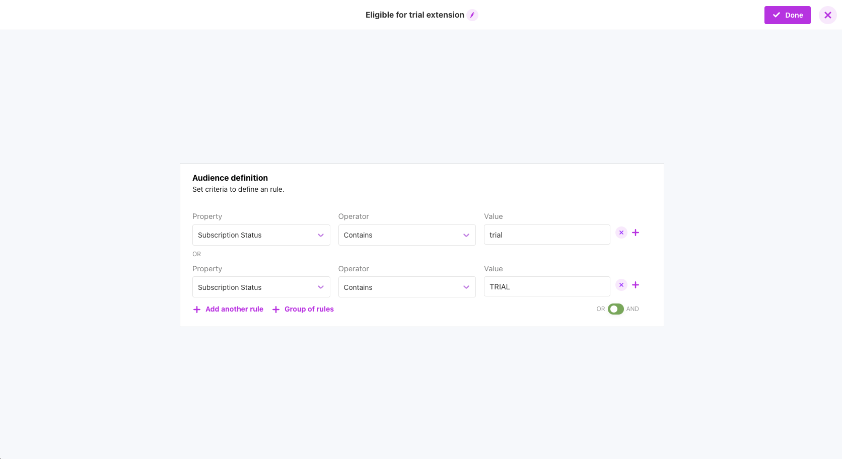 How to use the rules editor to create an Audience in Chargebee ...