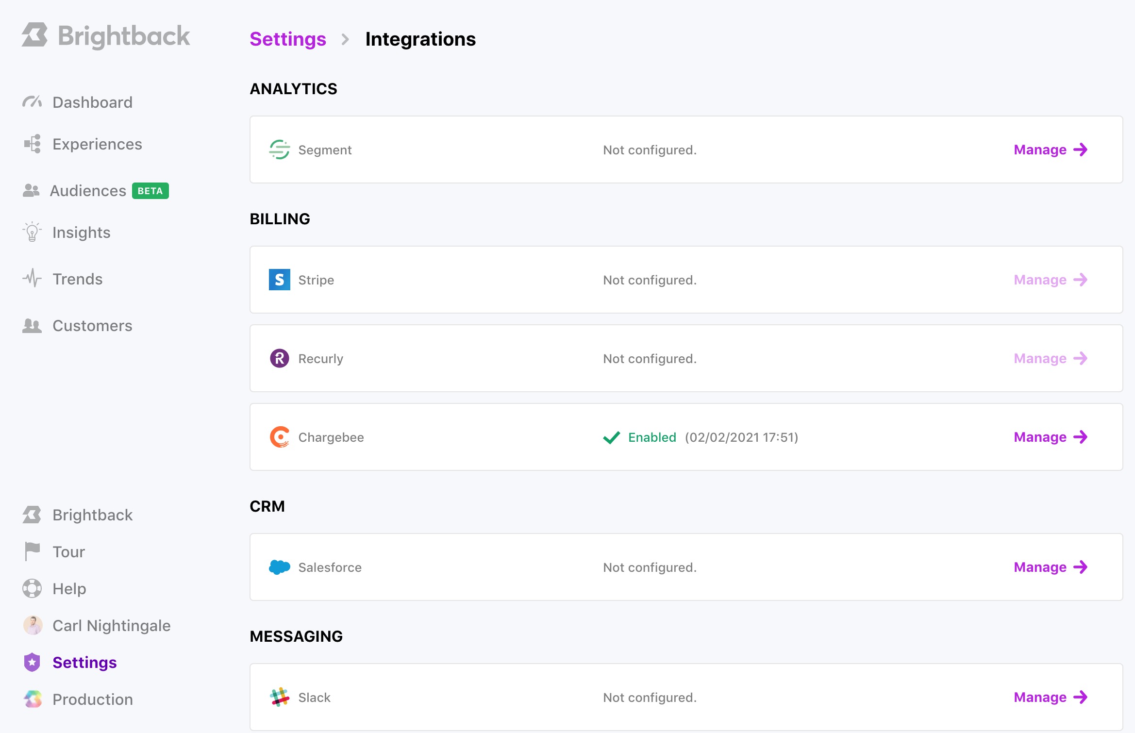 Navigating the Chargebee Retention settings page : Chargebee Help Center